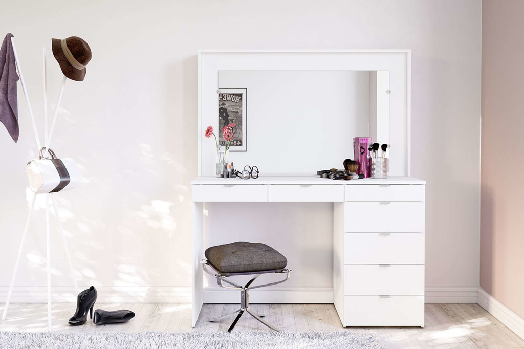 White Dressing Table With Mirror
