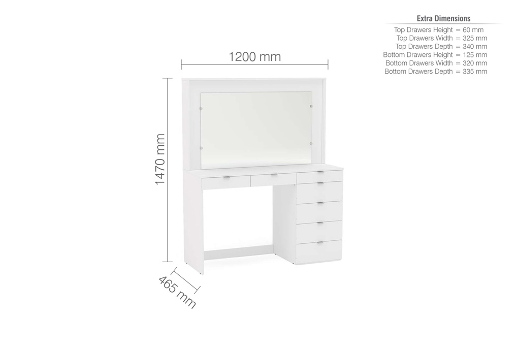 White Dressing Table With Mirror